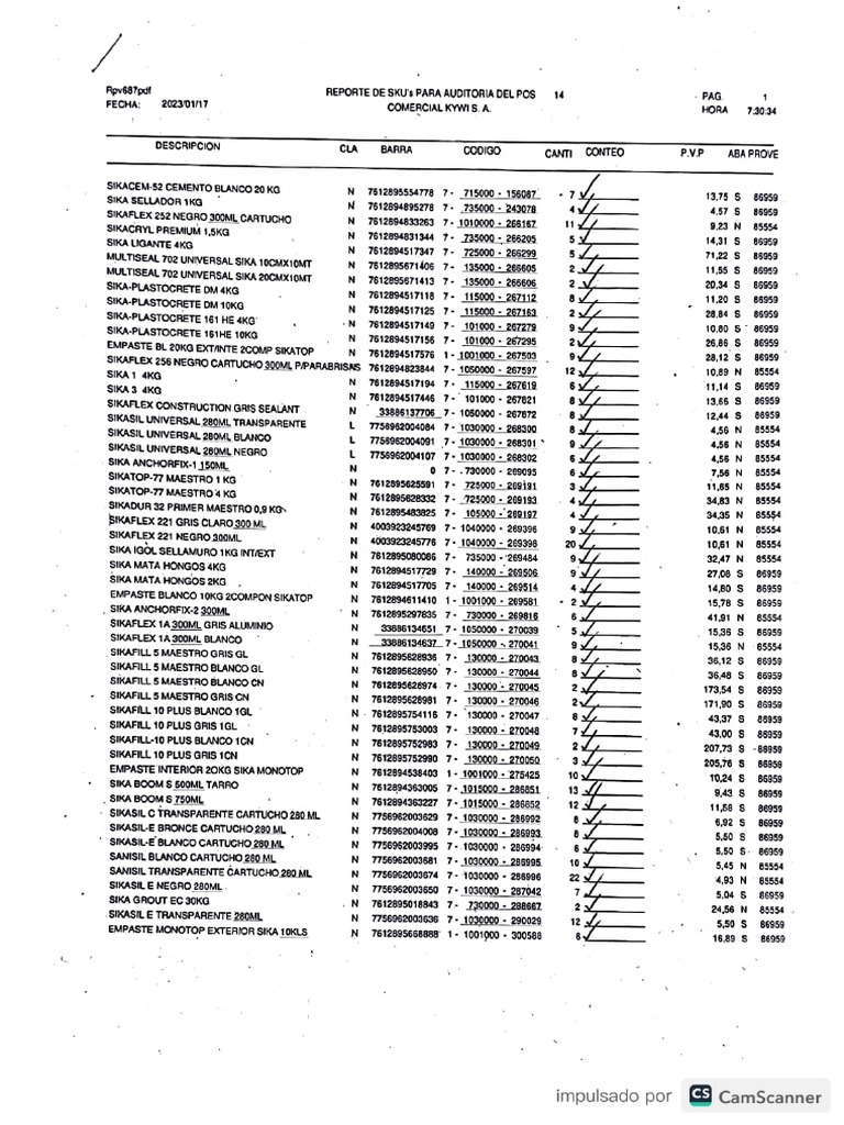 Inventario General Kywi Ibarra Pos 14 Brenda Erazo | PDF