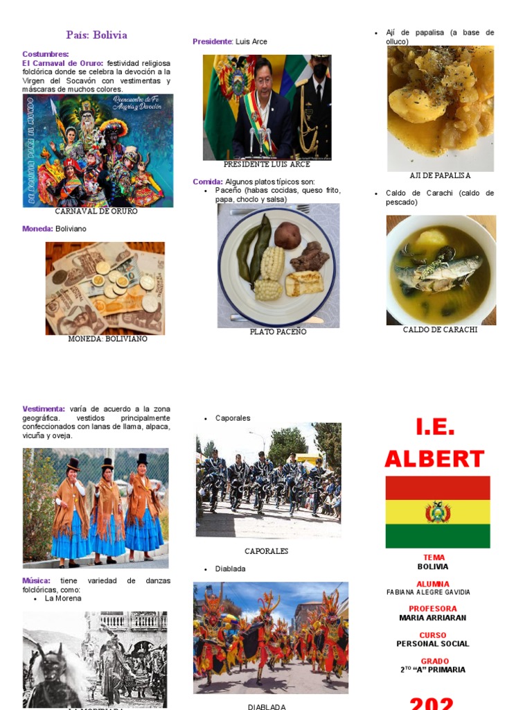 Triptico LA PAIS BOLIVIA | PDF | Bolivia | Cultura de las Americas