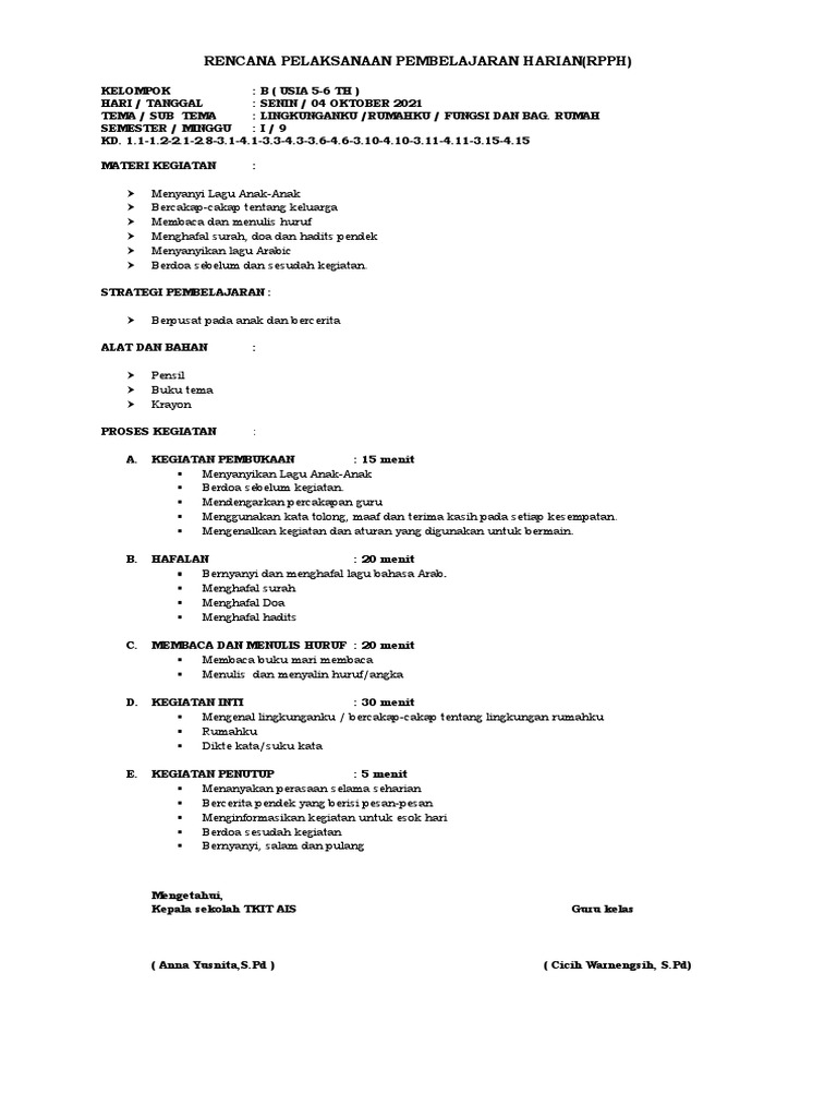 RPPH Lingkunganku | PDF | Kajian Bahasa Asing
