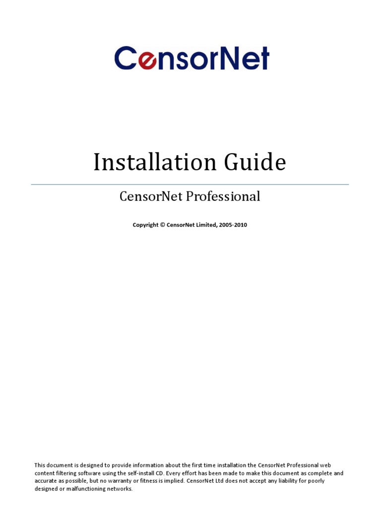 CensorNet Self Install Guide | PDF | Proxy Server | Booting