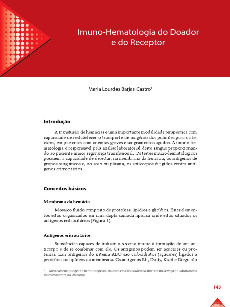 Imuno-Hematologia: Doador e Receptor | PDF | Tipo sanguíneo | Anticorpo