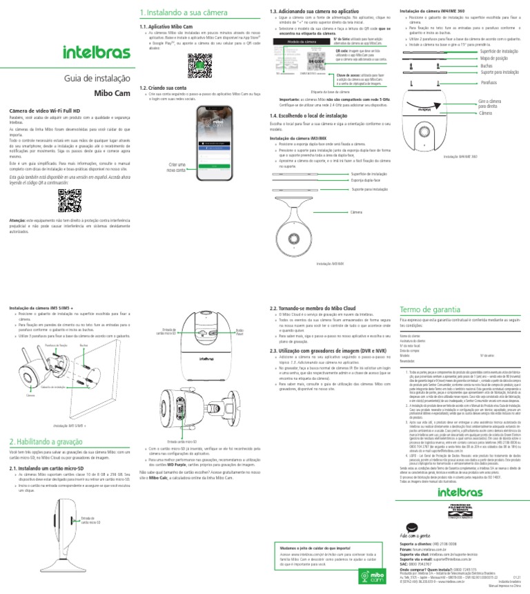 Guia de Instalacao Im3 Imx Im4 Ime 360 Im5 S Im5 + PT | PDF | Câmera ...