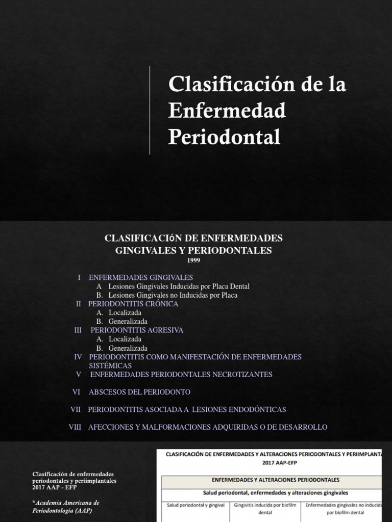 Clasificacion de La Enfermedad Periodontal 2017 | PDF