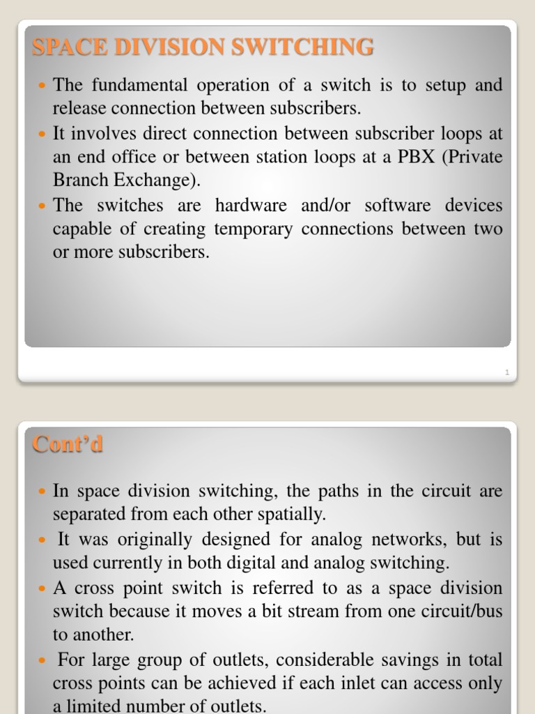 Space Division Switching Explained | PDF | Telephone Exchange | Electronics