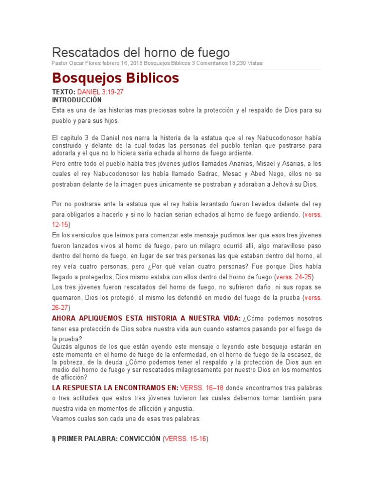 Rescatados Del Horno de Fuego | PDF | Daniel (figura bíblica) | Dios