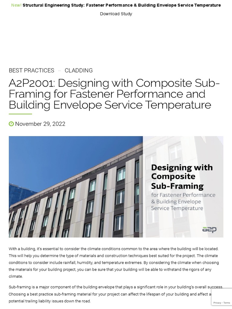 Composite Sub-Framing & Building Envelope Service Temperature | PDF ...