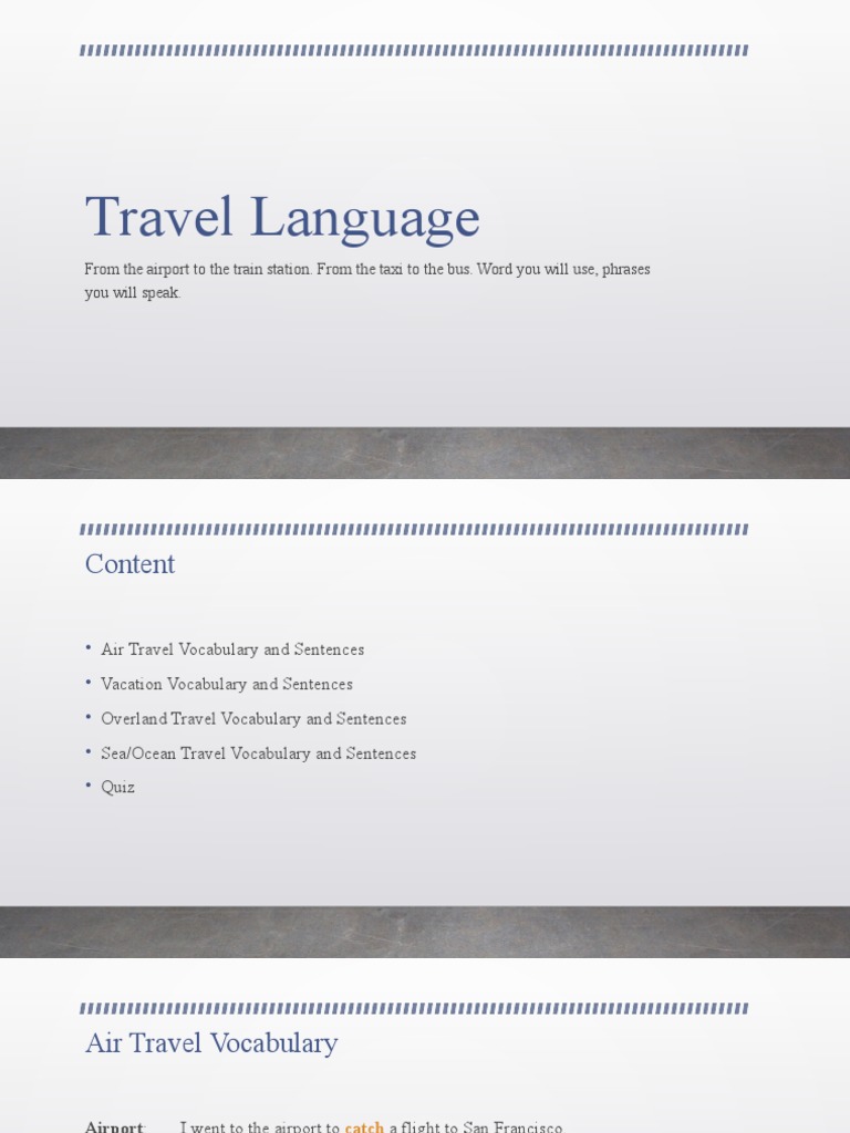 Travel Language Conversation Topics Dialogs 121519 | PDF | Tourism ...