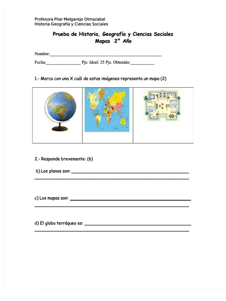 PDF Prueba de Historia Mapas 2 Basico - Compress | PDF | Métodos y materiales de enseñanza