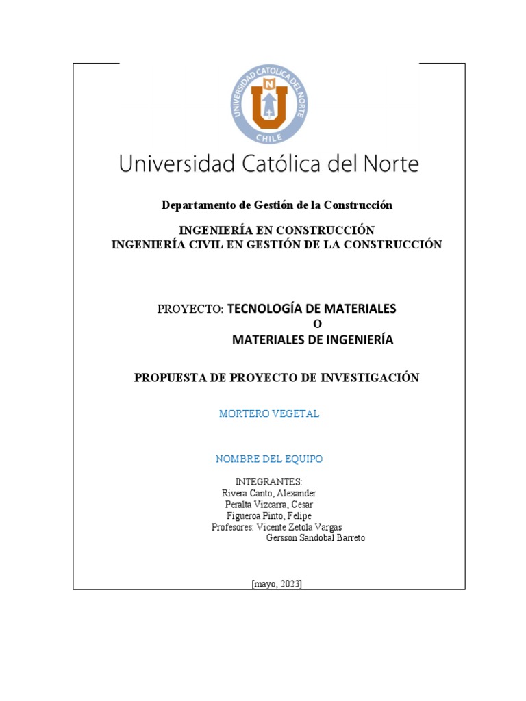 Presentación Del PROYECTO - Materiales - 2023 1 | PDF | Hormigón | Aislamiento térmico