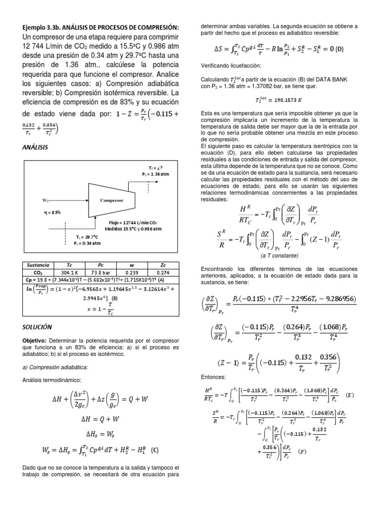 Ejercicio de Compresion | PDF | Química Física | Termodinámica