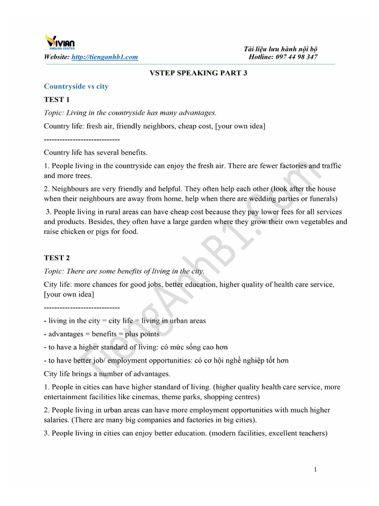 Vstep Speaking Part 3 | PDF