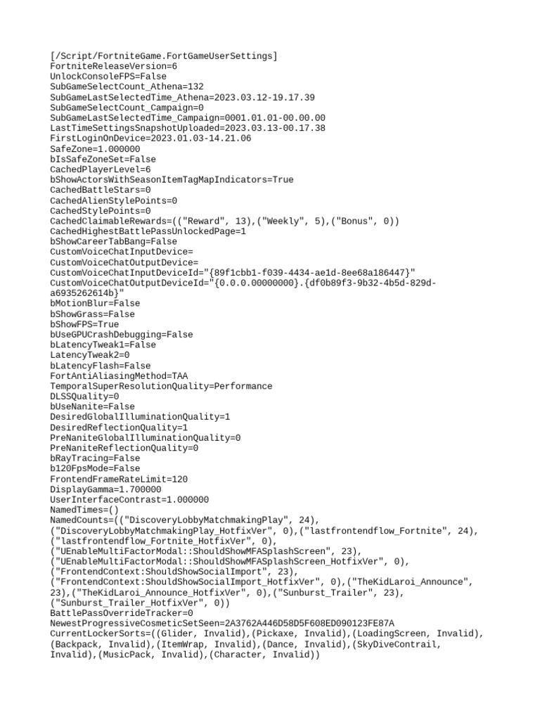 Game User Settings 1 | PDF