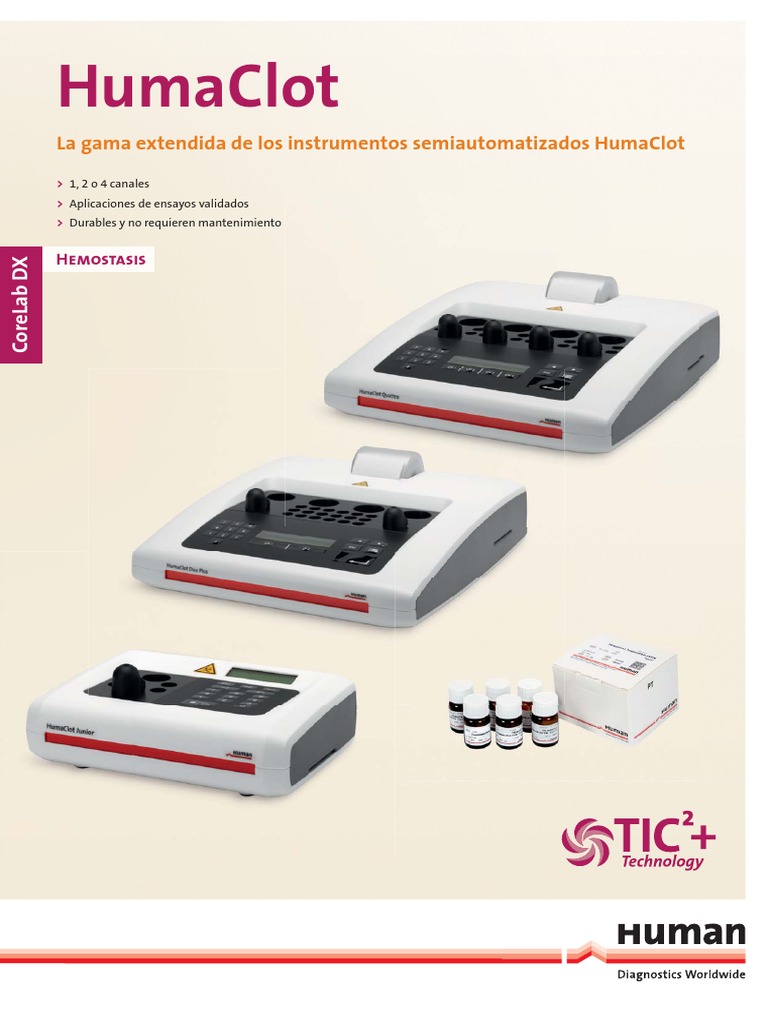 La Gama Extendida de Los Instrumentos Semiautomatizados HumaClot ES-1 | PDF | Impresora ...
