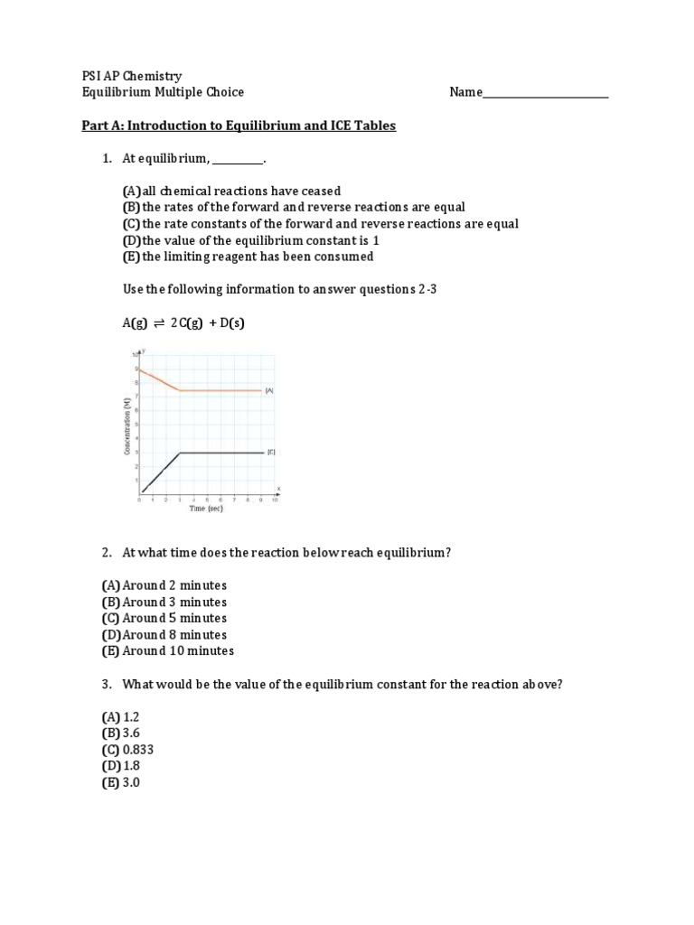 Psi-Ap-Chemistry-Equilibrium-Multiple-Choice 3 | PDF | Chemical ...