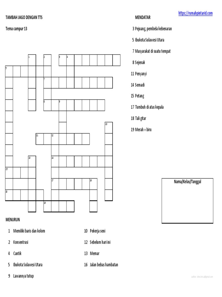 Teka Teki Silang Campuran 13 | PDF