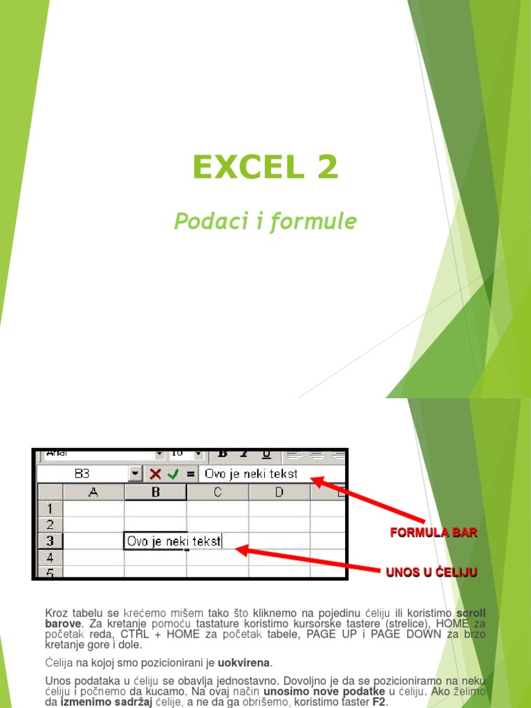 EXCEL2 - Podaci I Formule | PDF