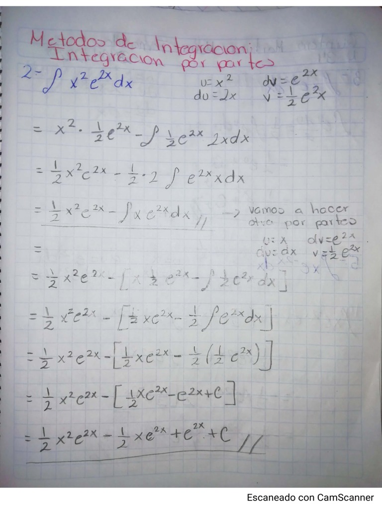 Métodos de Integración - Integración Por Partes | PDF