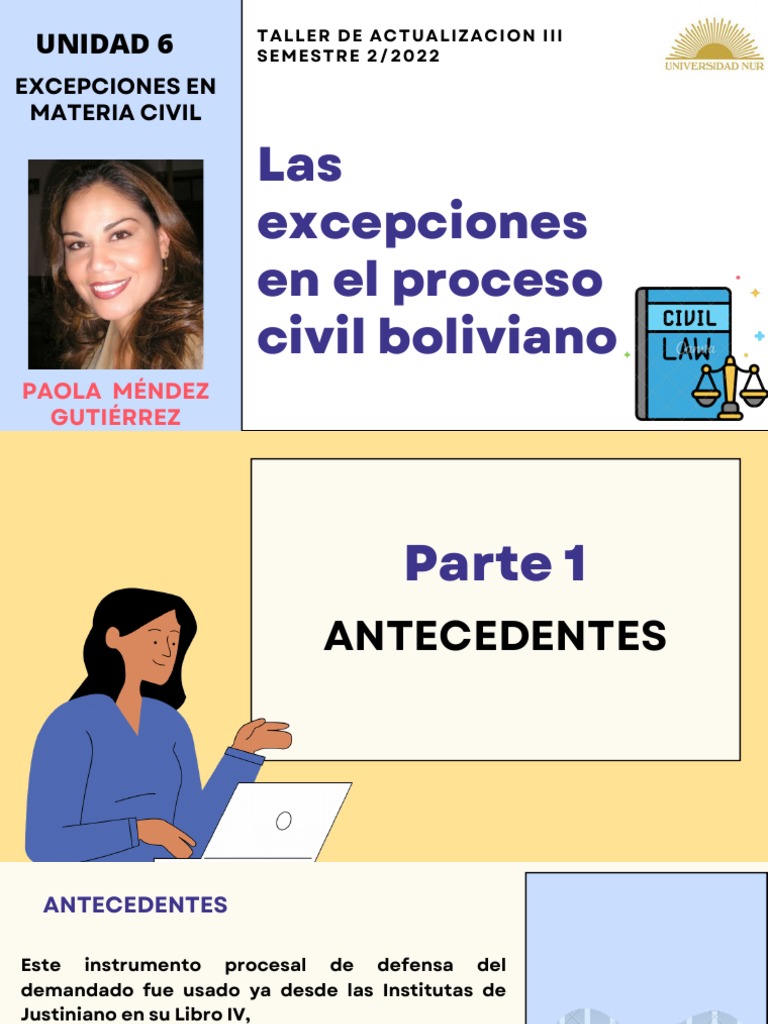 Las Excepciones en El Proceso Civil Boliviano | PDF | Demanda judicial | Sentencia (ley)