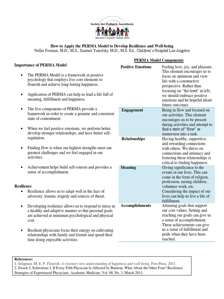 How To Appply PERMA Model | PDF | Psychological Resilience | Happiness