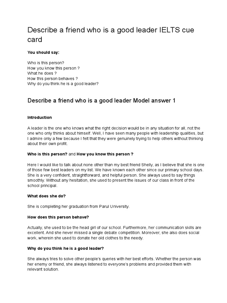 Ielts Speaking Part 2 Questions and Answers PDF 9 6fe7e7074c | PDF ...