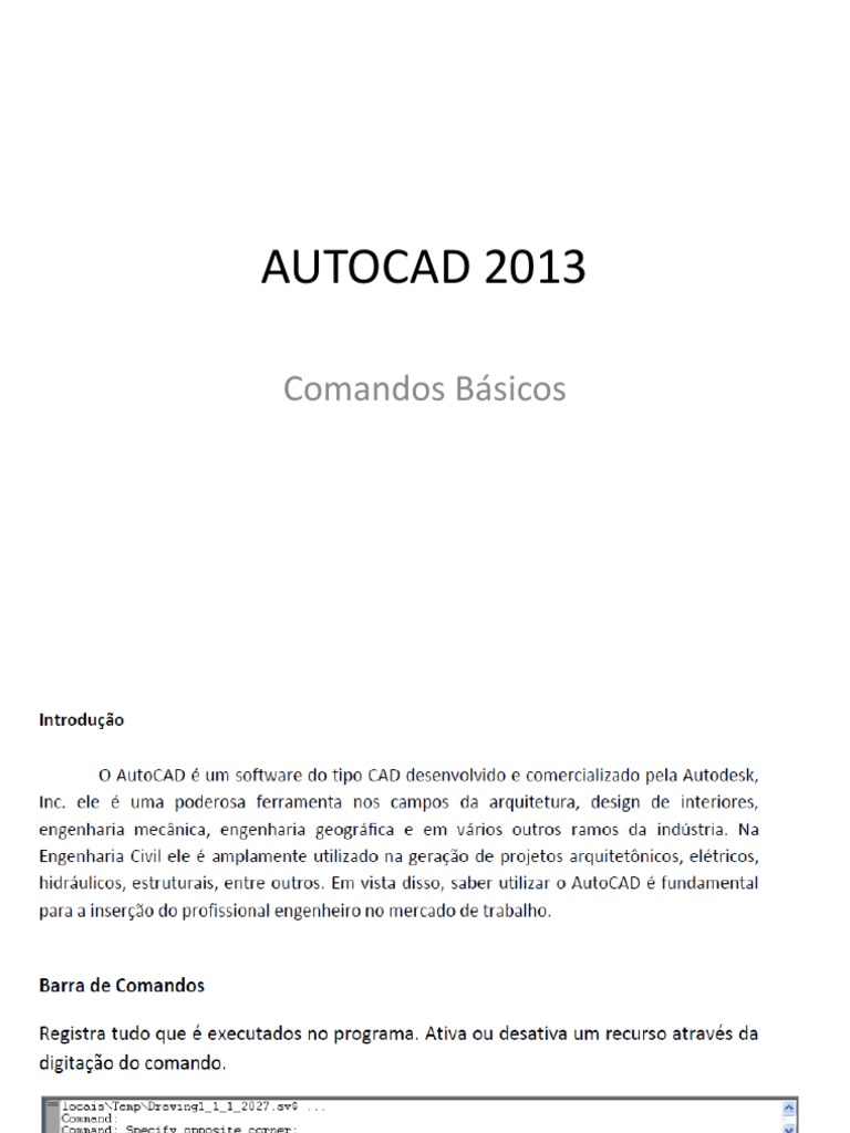 Comandos Básicos AutoCAD 2013 | PDF