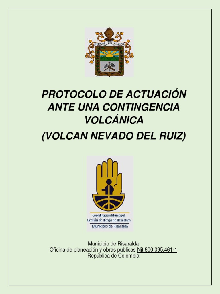Protocolo Ante Contingencia Por Erupcion Volcánica VNR - Risaralda Caldas | PDF | Volcán | Tipos ...