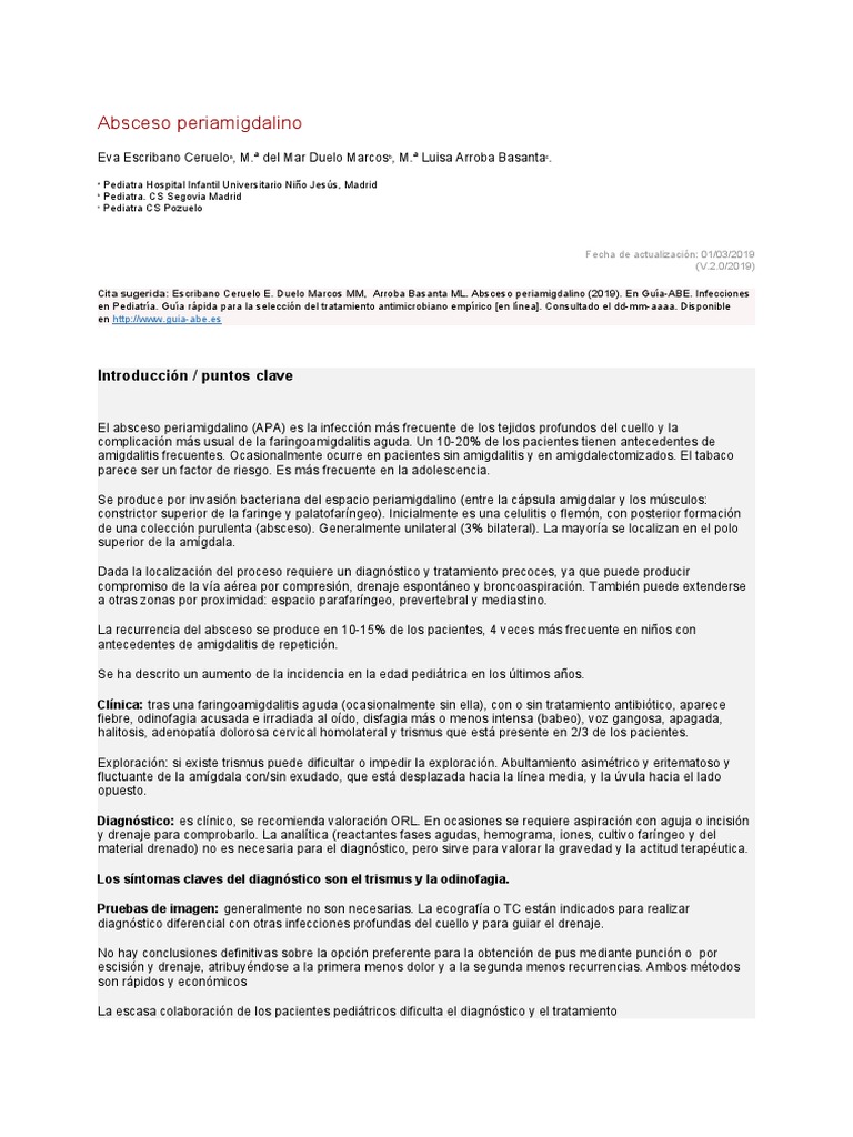 Guia-Abe - Es Temas-Clinicos-Absceso-Periamigdalino | PDF ...