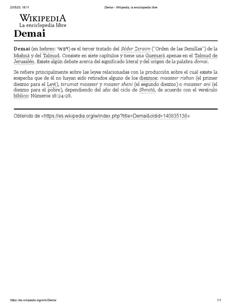 Demai - Wikipedia, La Enciclopedia Libre | PDF