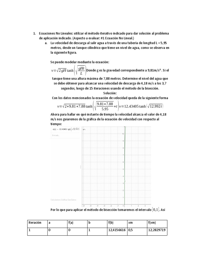 Metodos Numericos Taller 2 | PDF | Ecuaciones | Temperatura