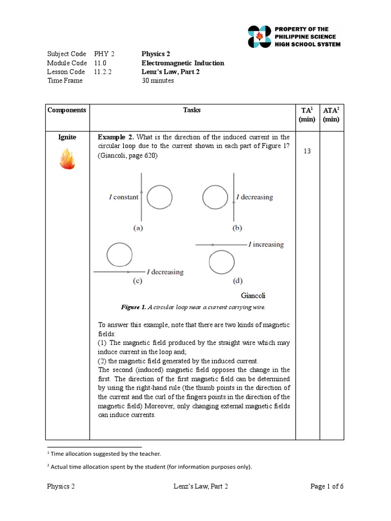 11.2.2 Lenzs Law Part 2 | PDF | Electromagnetic Induction | Magnetic Field