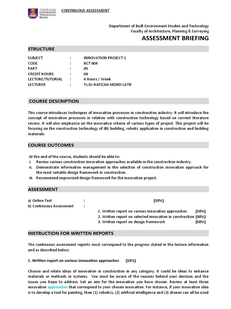 Assessment Briefing - BCT604 - October 2022 | PDF | Innovation | Data Assessment Briefing - BCT604 - October 2022 | PDF | Innovation | Data