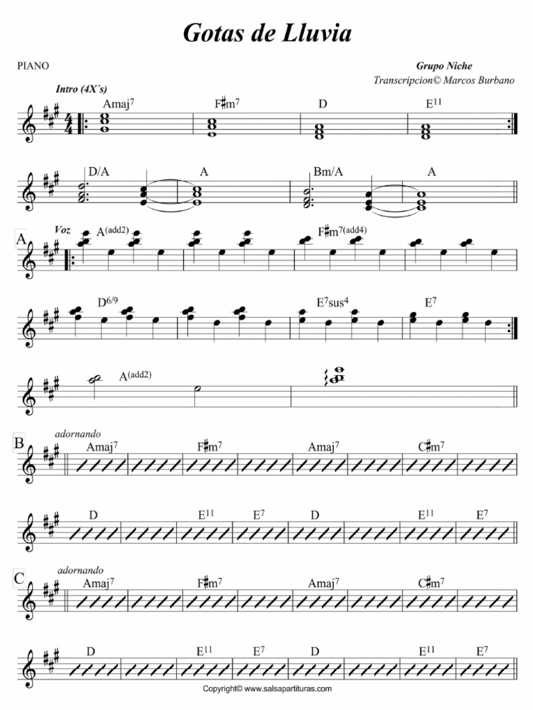 Gotas de Lluvia Niche Piano | PDF