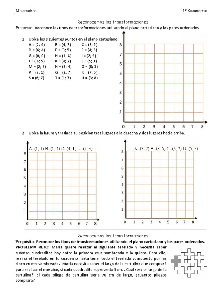 ACT.1 - Movimientos en El Plano | PDF | Geometría | Matemáticas