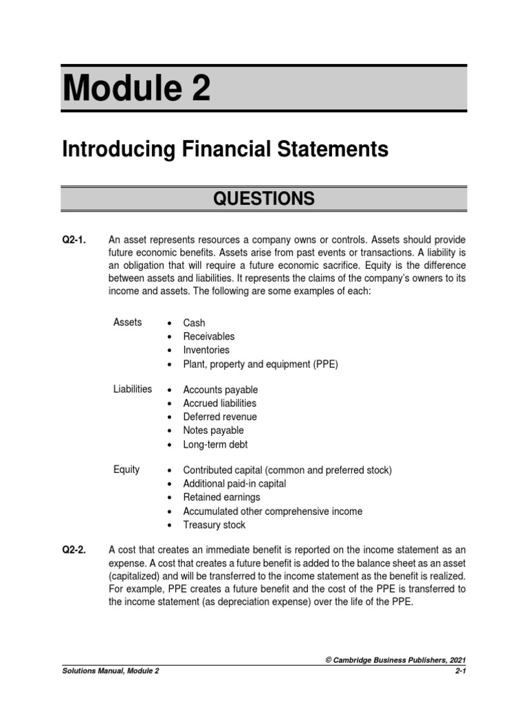 Partial - Solution - Module 2 - 6thedition | PDF | Balance Sheet | Retained Earnings