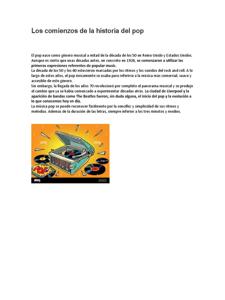 Los Comienzos de La Historia Del Pop | PDF