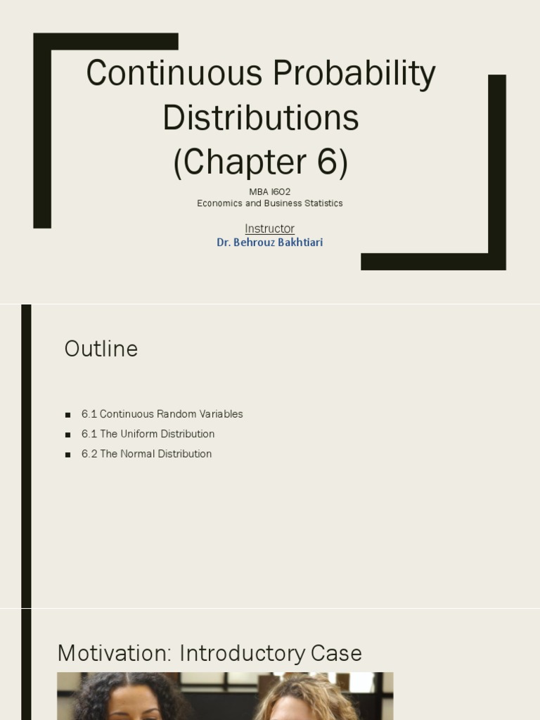 CH6 - Continuous Probability Distributions (1) | PDF | Probability Distribution | Normal ...