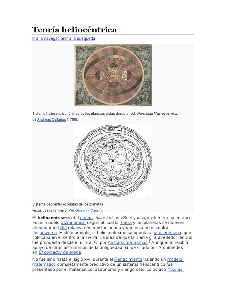 Teoria Heliiocentrica | PDF | Heliocentrismo | Astronomía