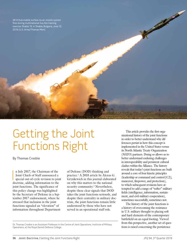 Getting the Joint Functions Right | PDF | Corps | Maneuver Warfare