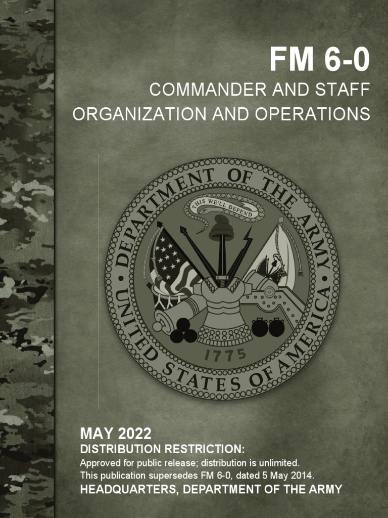 FM - 6-0 - May 2022 | PDF | Command And Control | Leadership