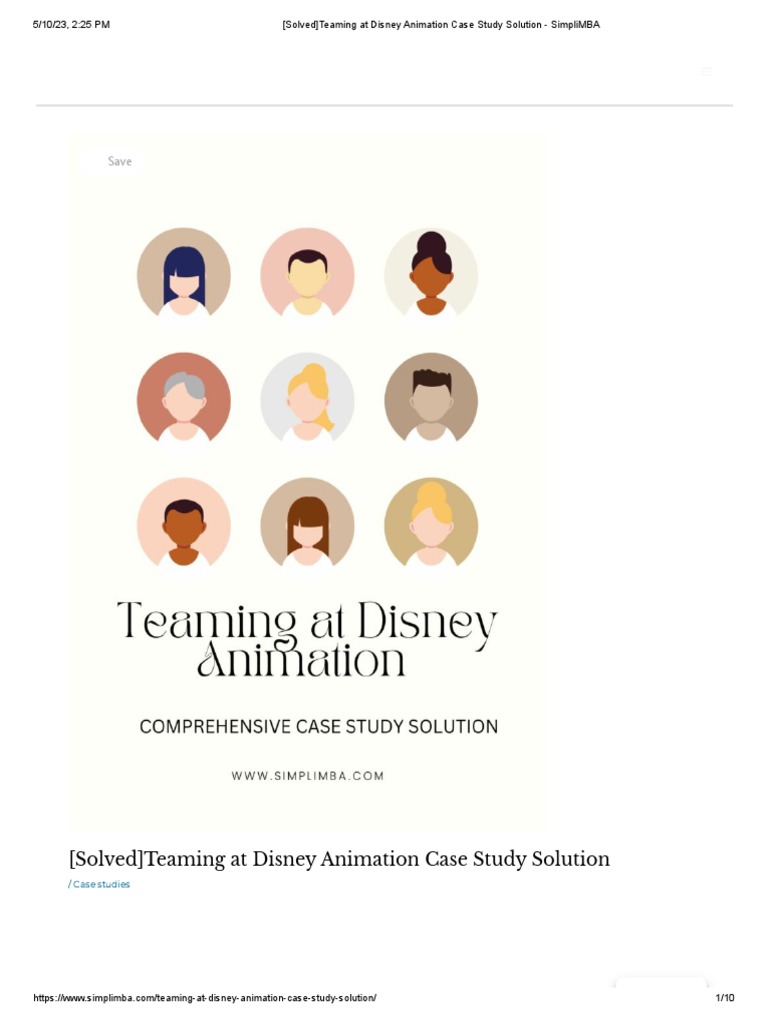 (Solved) Teaming at Disney Animation Case Study Solution - SimpliMBA ...