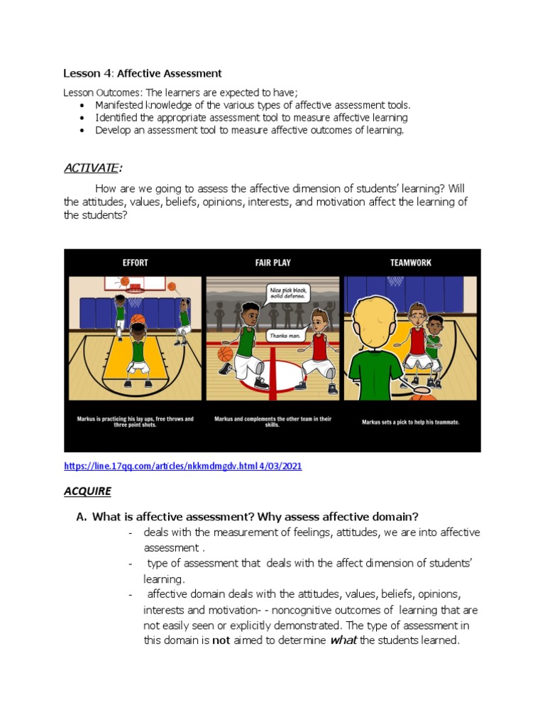 Lesson 4 - Affective Assessment | Download Free PDF | Affect ...