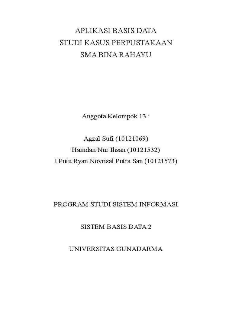 Kelompok 13 (2KA07) Perancangan SBD | PDF