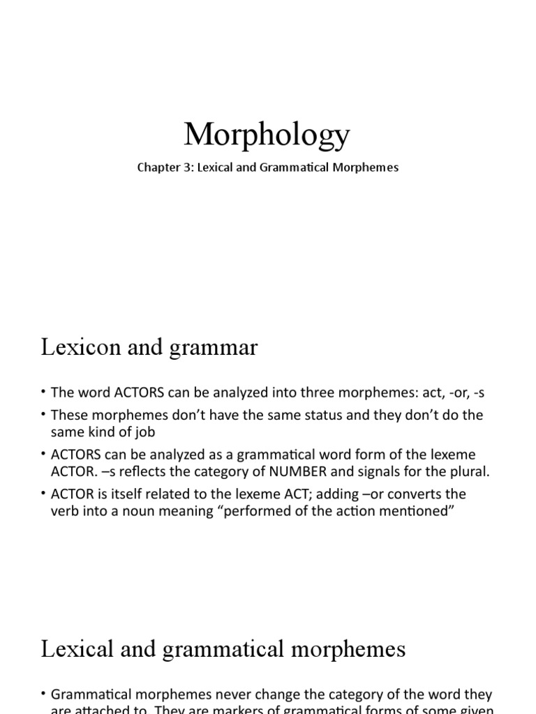Morphology - Chapter 3 | PDF | Morphology (Linguistics) | Lexicon