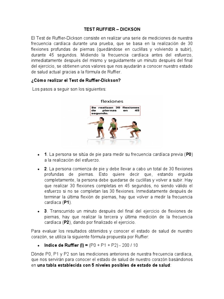 RUFFIER- DICKSON | PDF | Ritmo cardiaco | Tasas temporales