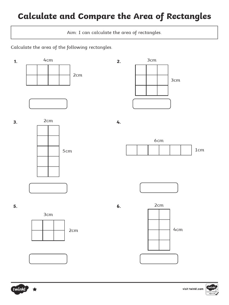 t2 M 2460 Year 5 Calculate and Compare The Area of Rectangles ...