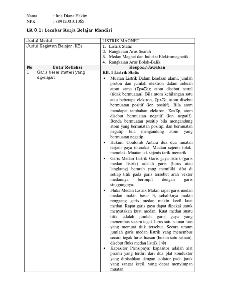 Modul Belajar Listrik dan Magnet | PDF