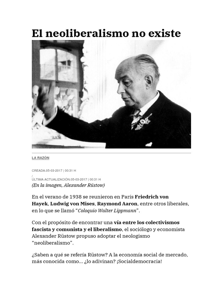 El Neoliberalismo No Existe | PDF