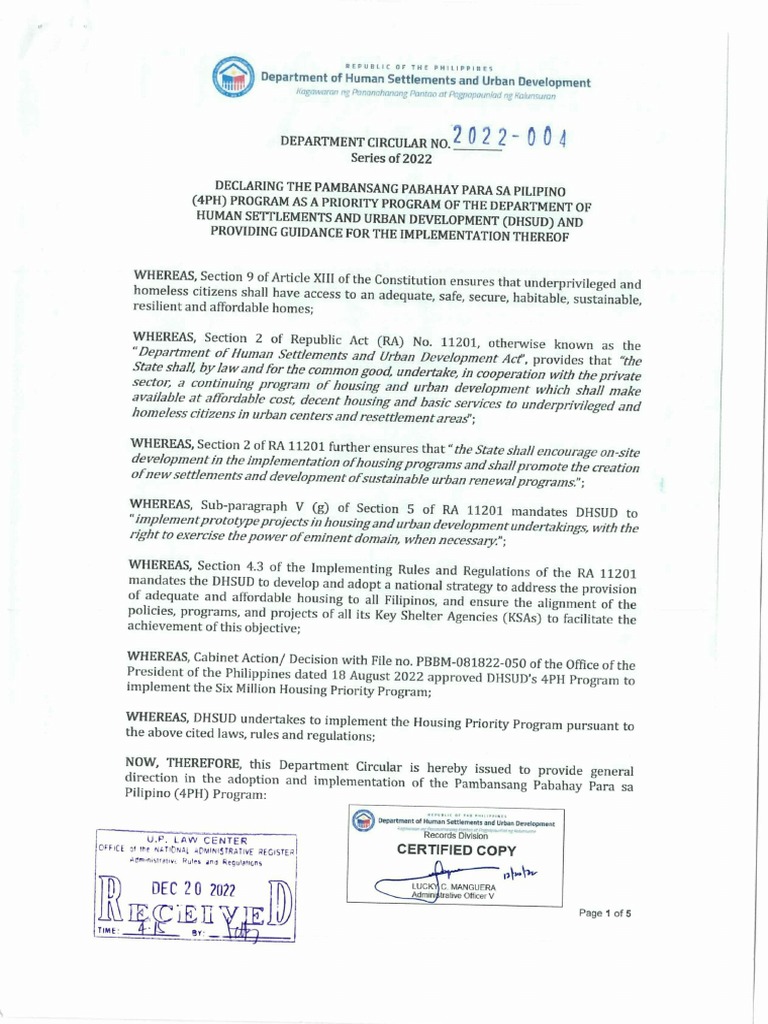 4PH Program Implementation Guidelines | PDF | Justice | Crime & Violence
