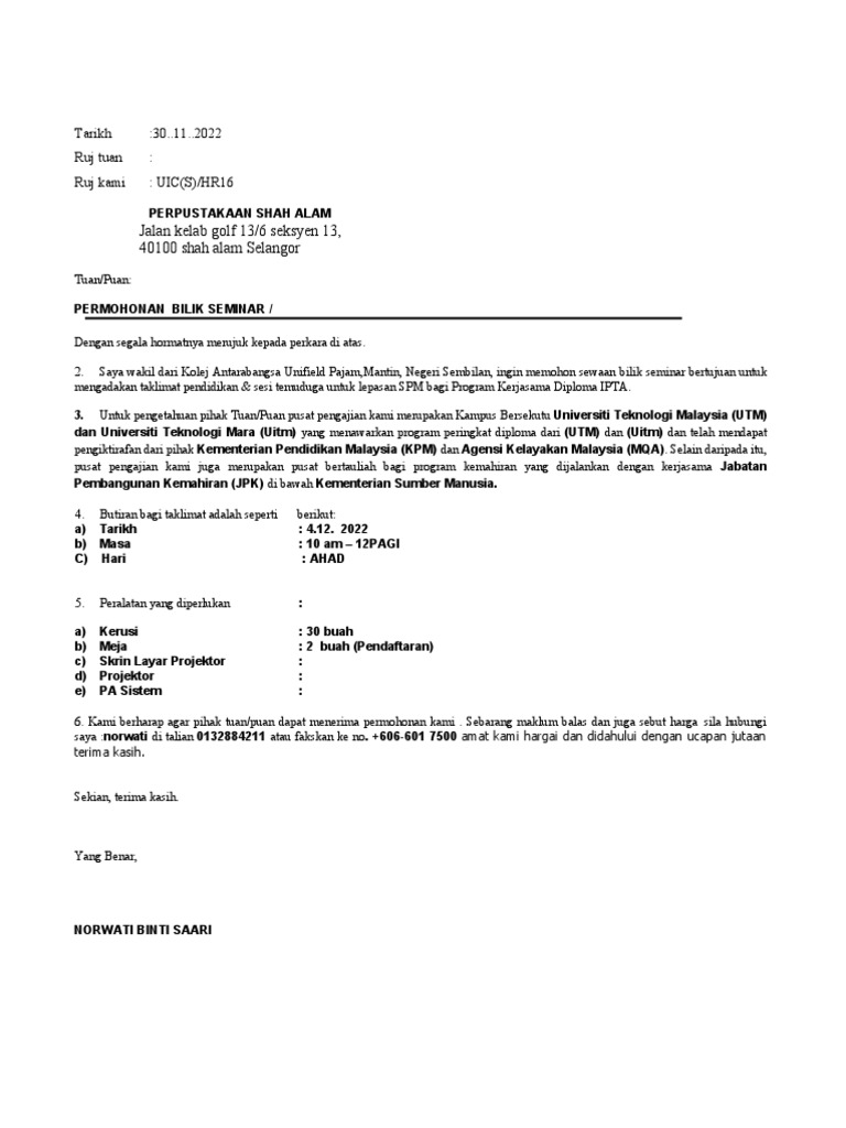 Sewa Dewan (Shah Alam) | PDF