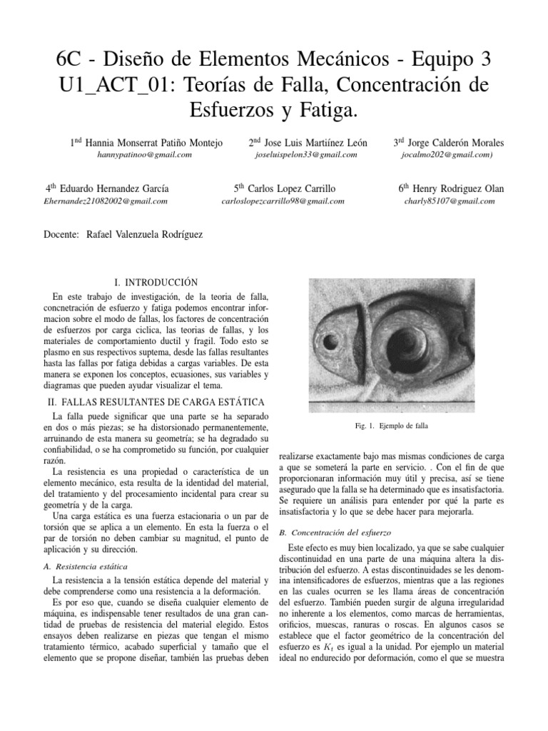 Ieee Plantilla Reporte | PDF | Fatiga (material) | Fractura